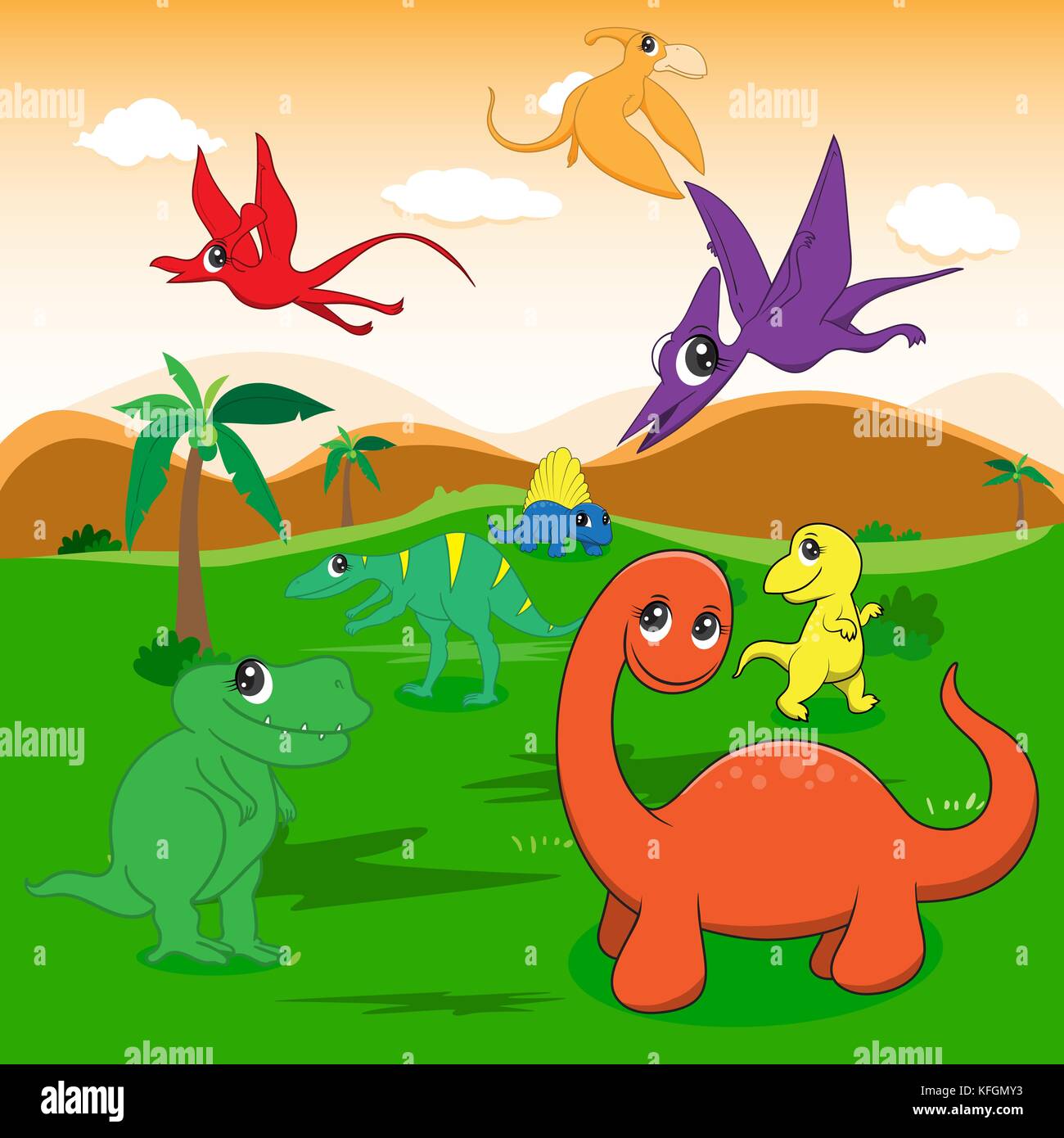 Dinosaurs cartoon hi-res stock photography and images - Alamy