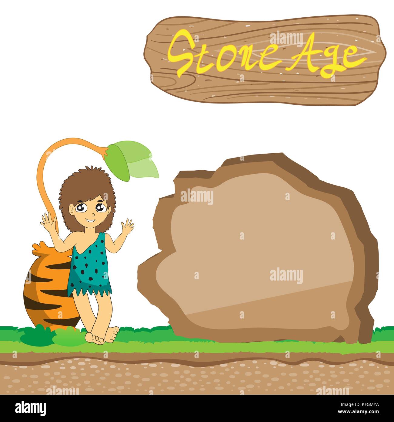 Vector illustration of Stone Age cartoon EPS10 File Stock Vector Image ...