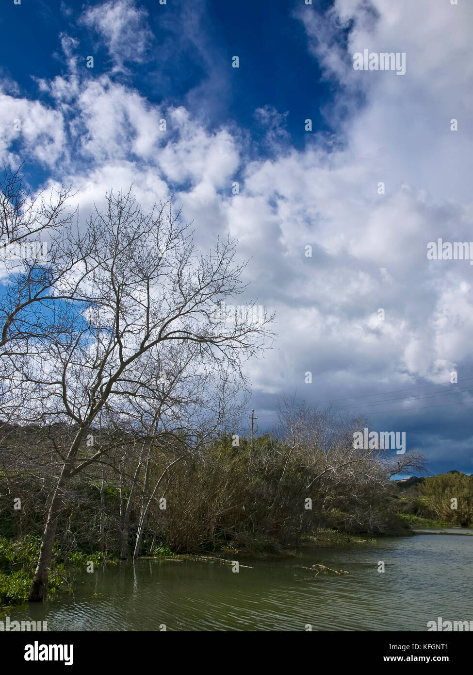 Chadwick Lakes scenery in Malta after heavy rainfall Stock Photo - Alamy
