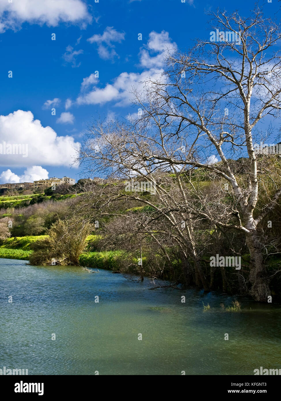 Chadwick Lakes scenery in Malta after heavy rainfall Stock Photo - Alamy