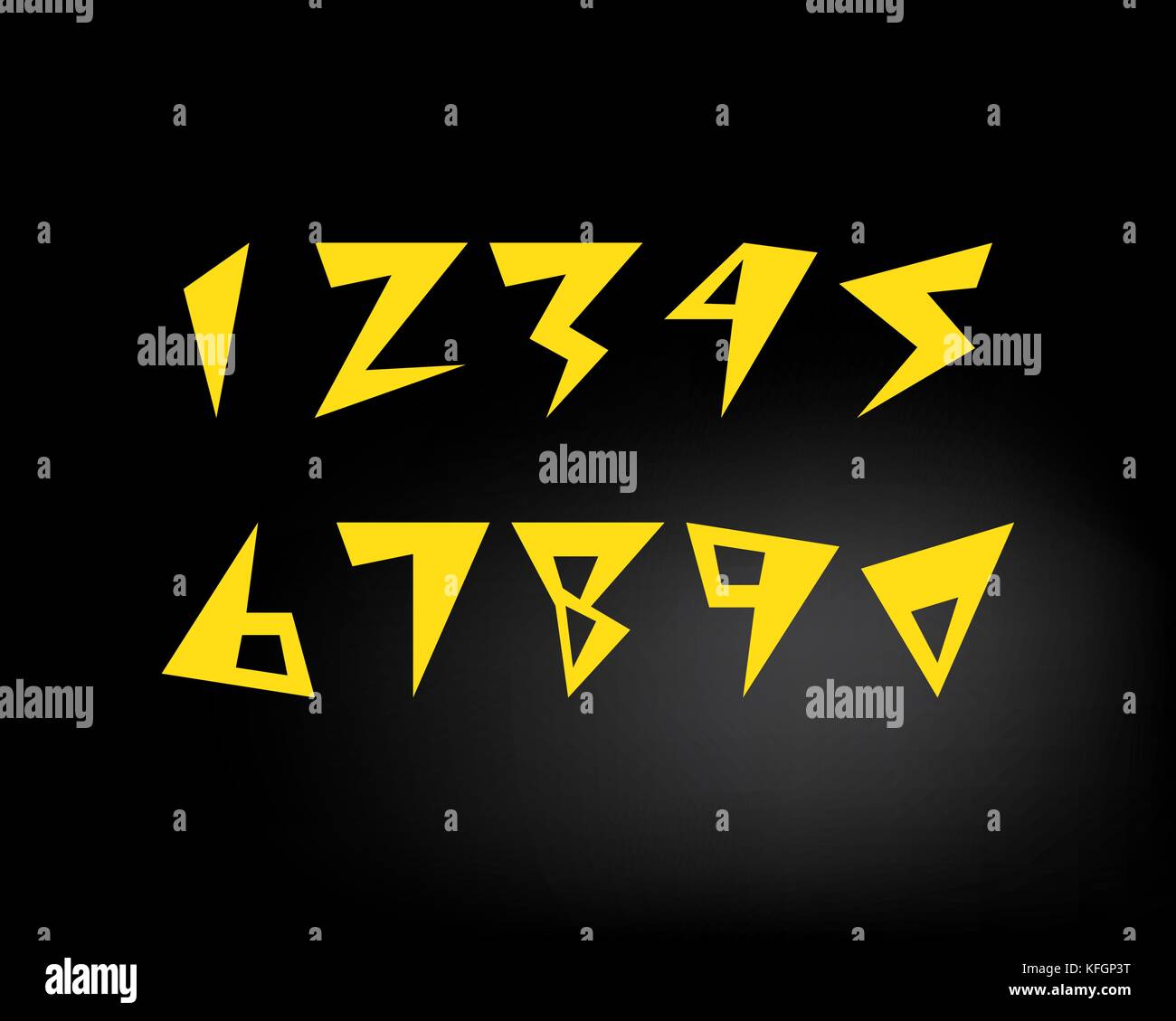 Lightning numbers modern creative text flat design. Vector illustration ...