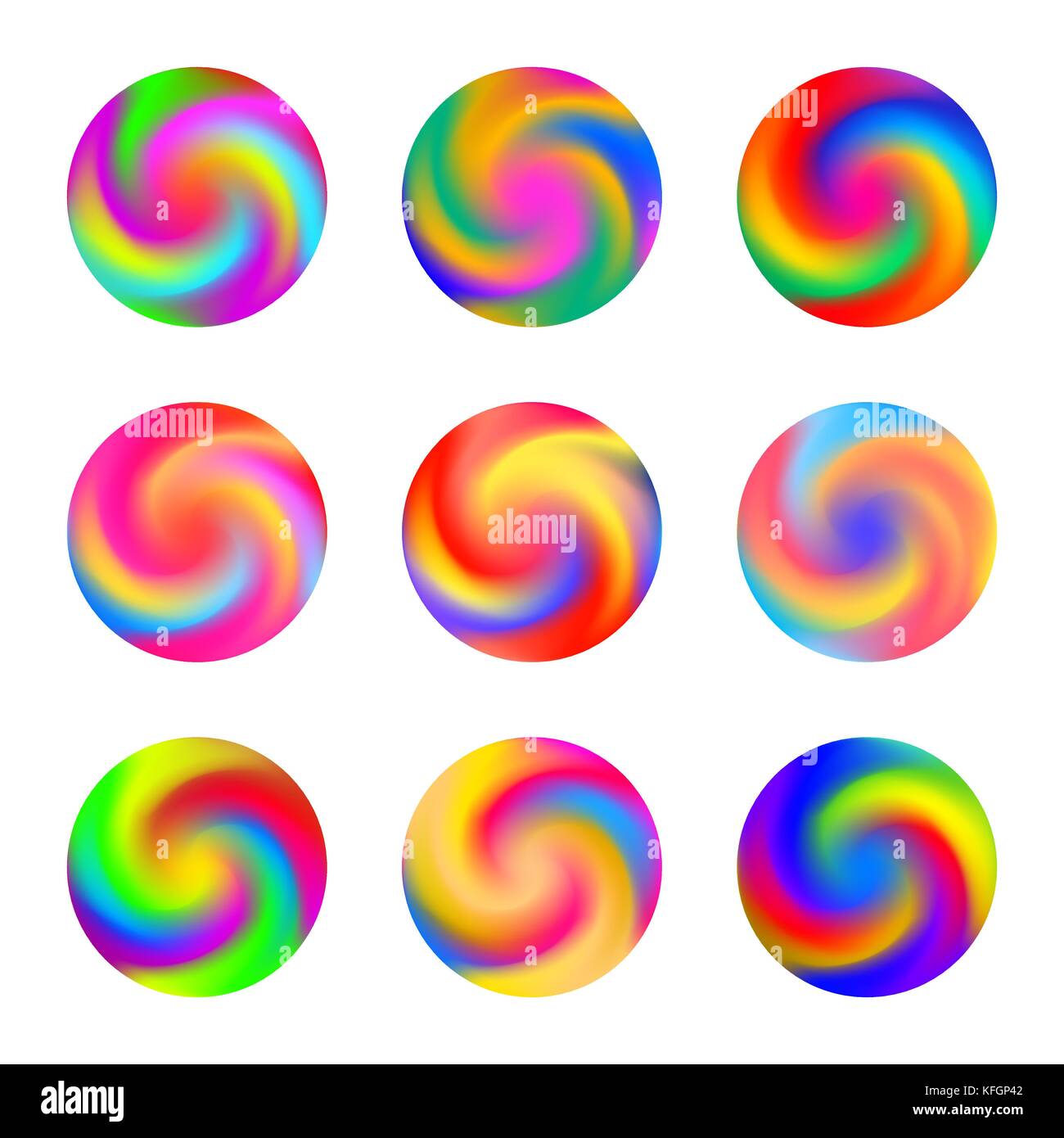 Twisted swirl rainbow color ball three dimensional set design element ...