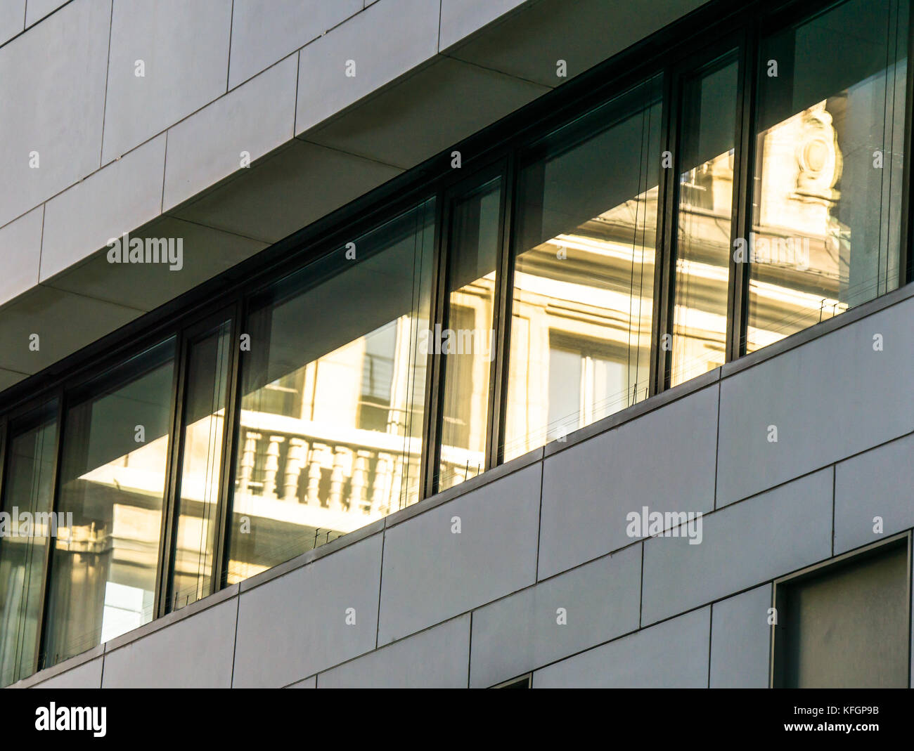 Modern facade of an administration building with reflections Stock ...