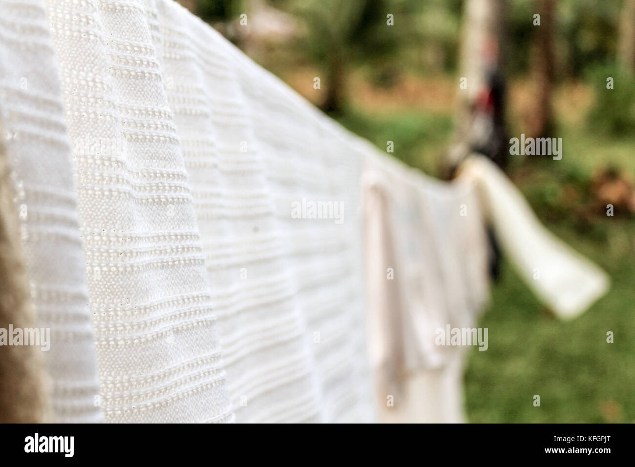 Sun drying laundry Stock Photo - Alamy