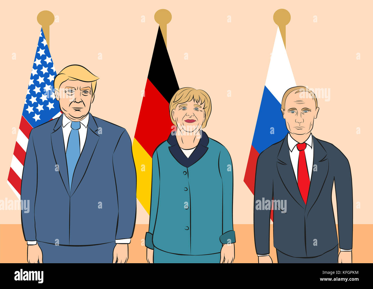 October 29, 2017: editorial llustration of Russian President Vladimir ...