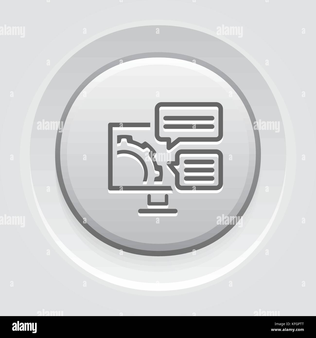 Engineering Solutions Icon. Gear and Computer. Development Symbol Stock ...