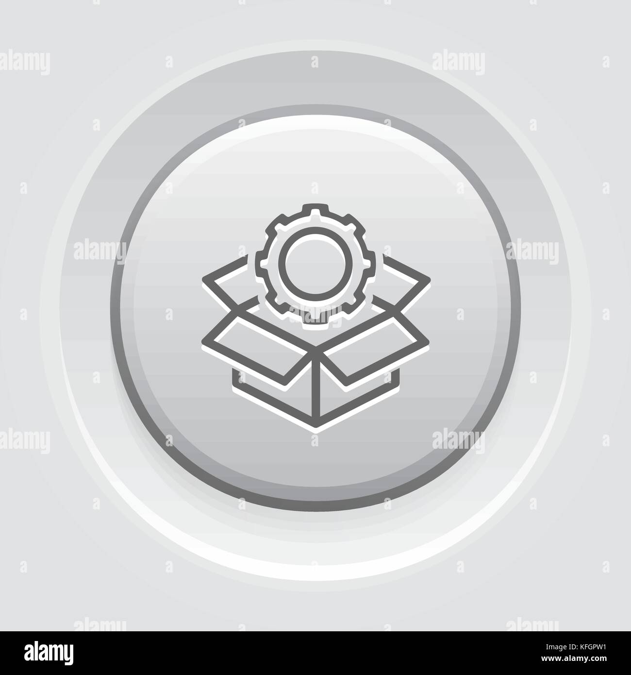 Engineering Solutions Icon. Gear and Cardbox. Product Symbol Stock ...