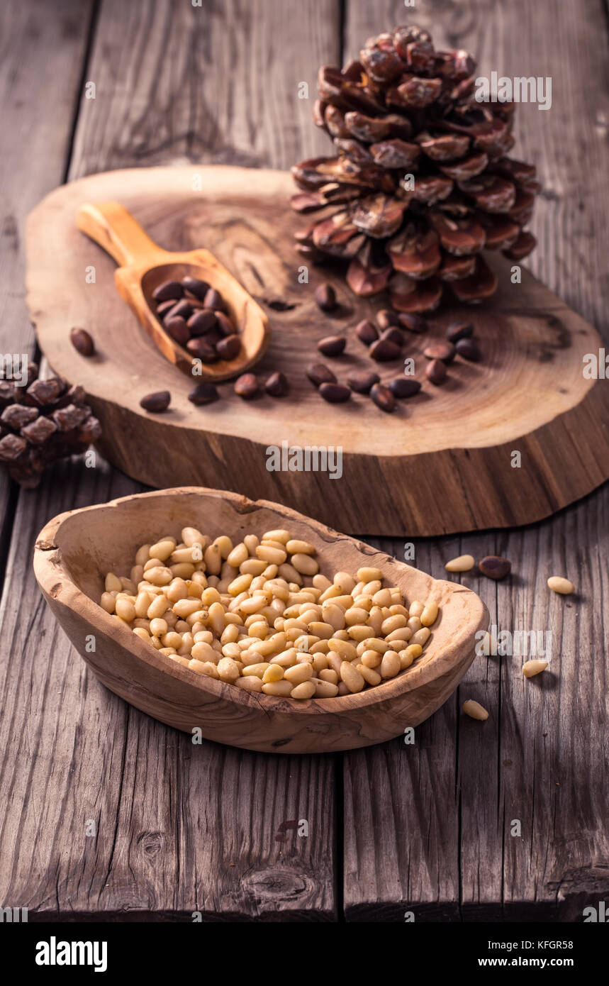 Peeled pine nuts Stock Photo - Alamy