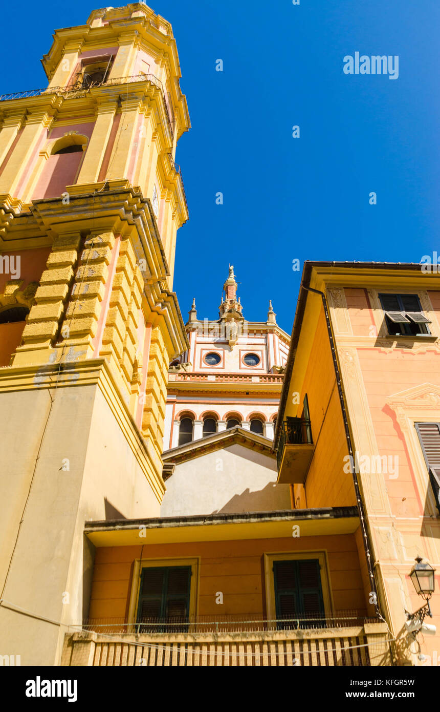 Bell tower of the Basilica of San Gervasio e Protasio Rapallo Italy ...