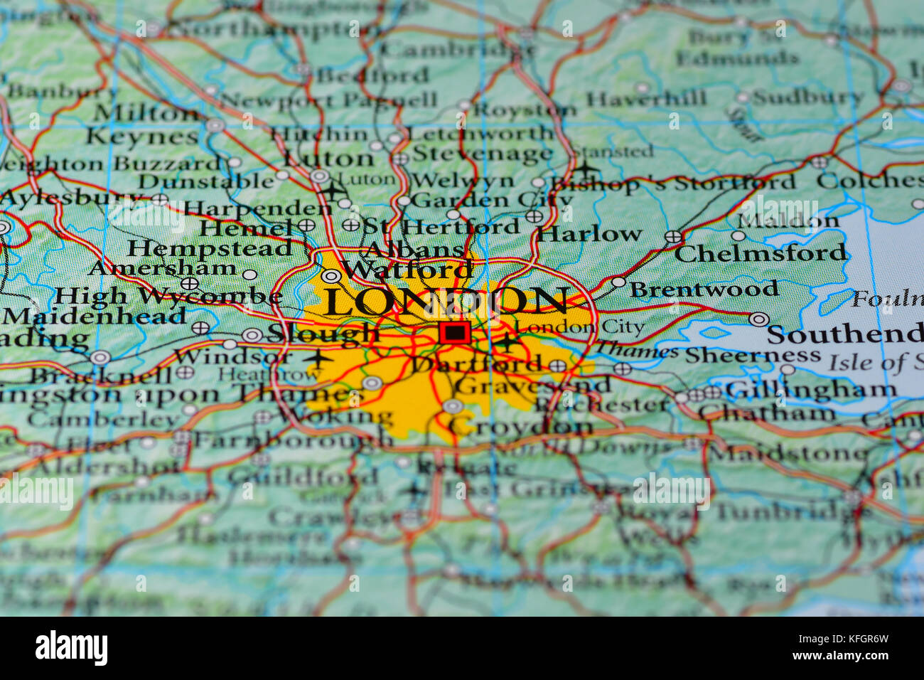 Close up of a Map of London Stock Photo - Alamy