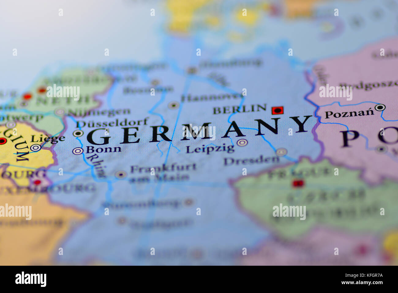 Close up of a Map of Germany Stock Photo - Alamy