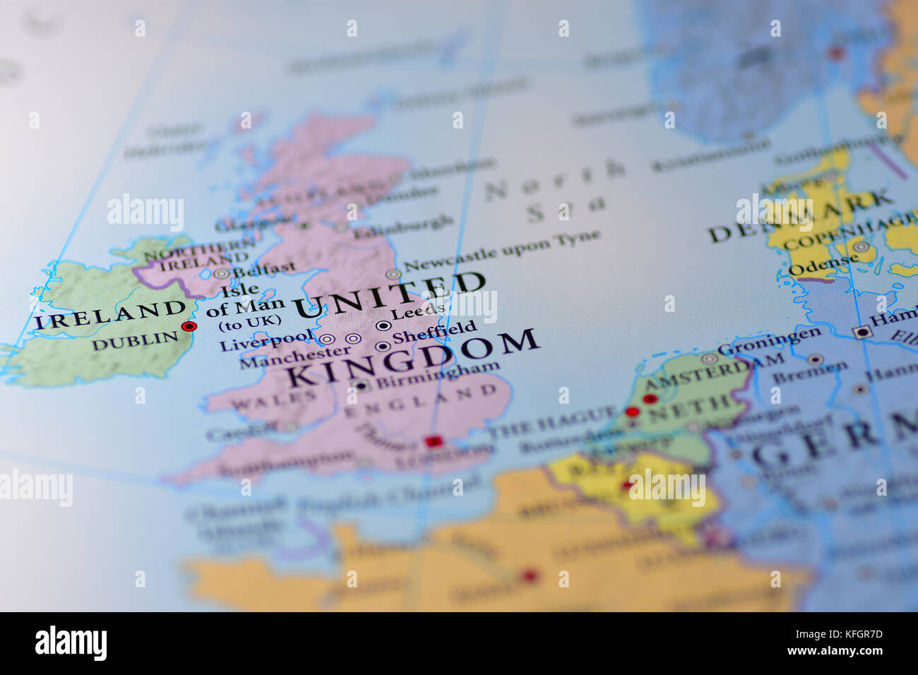Close up of a Map of United Kingdom Stock Photo - Alamy