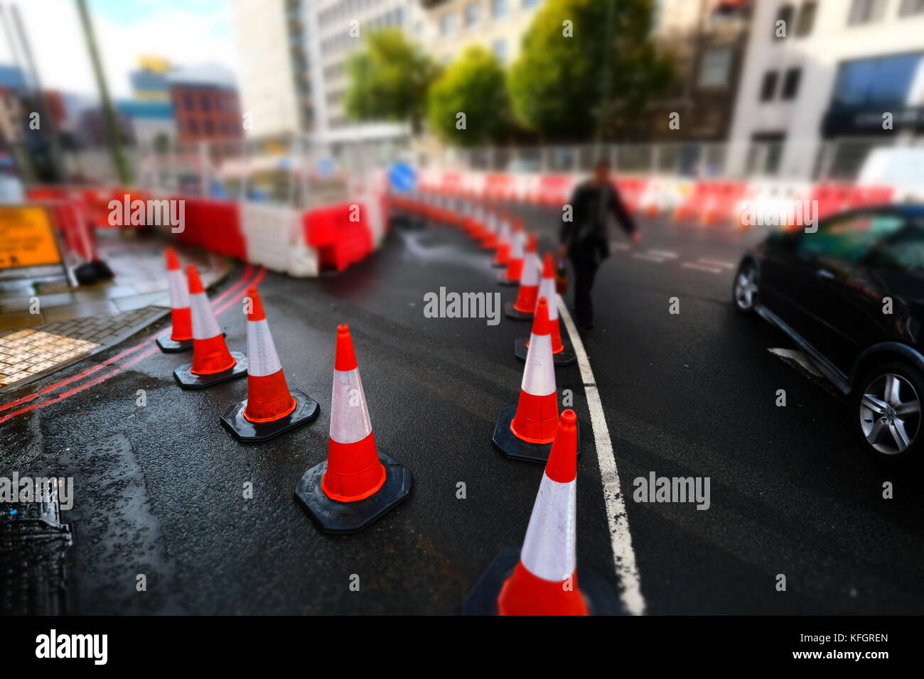 Traffic directional cones hi-res stock photography and images - Alamy