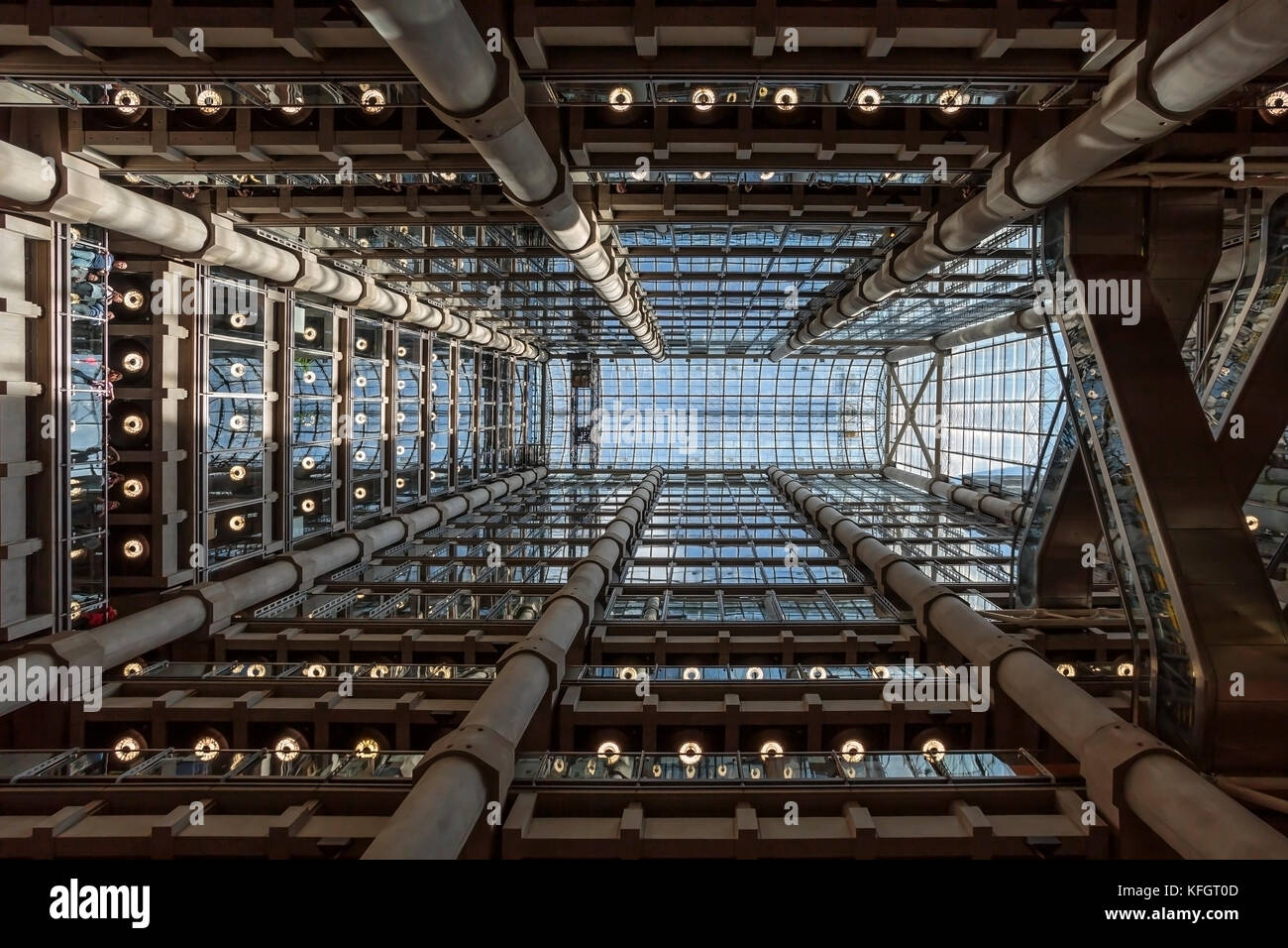Atrium of the Lloyds building in London Stock Photo - Alamy