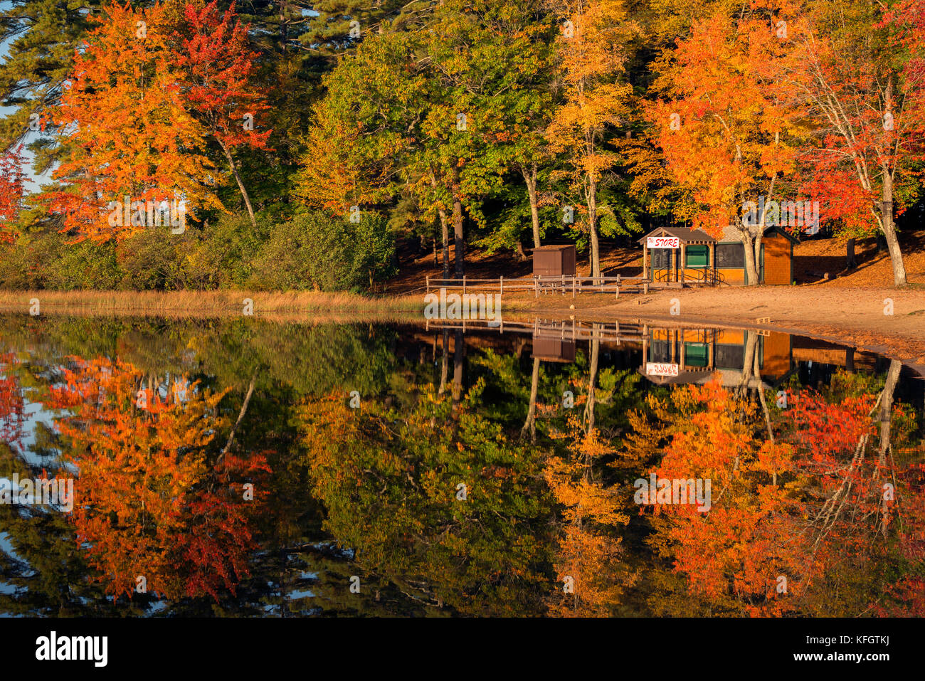 Fall foliage at Kingston State Park in Kingston, New Hampshire ...