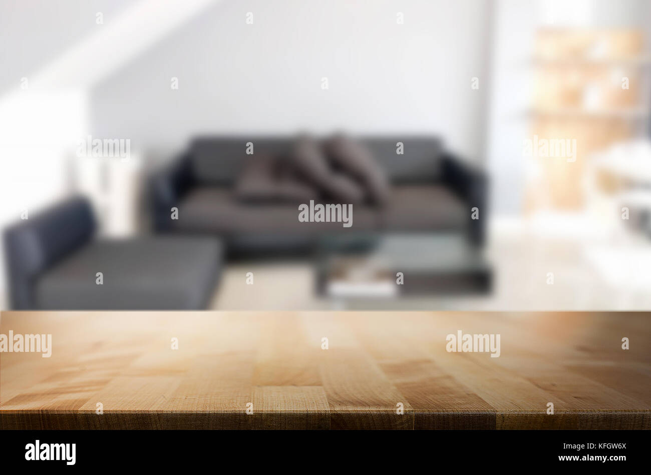 Empty wooden table and room interior decoration background, product ...