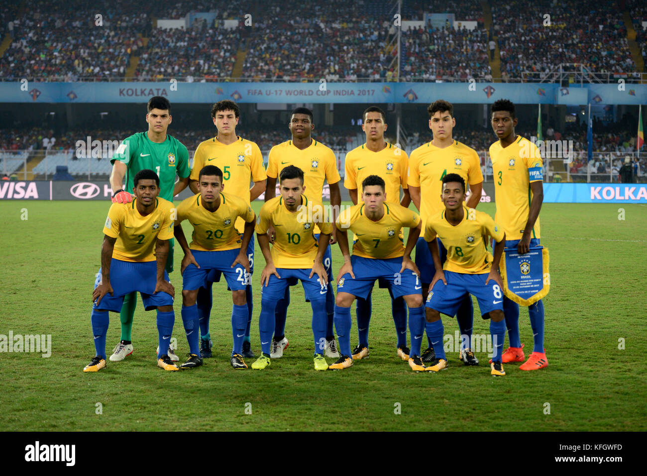 Kolkata, India. 28th Oct, 2017. Brazil football team during their FIFA ...