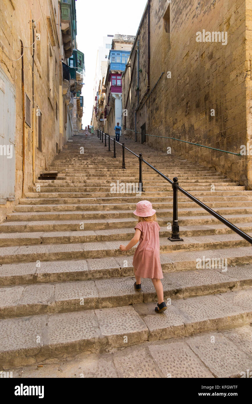 Girls / children / kids / child / kid walking up and down stairs steps ...