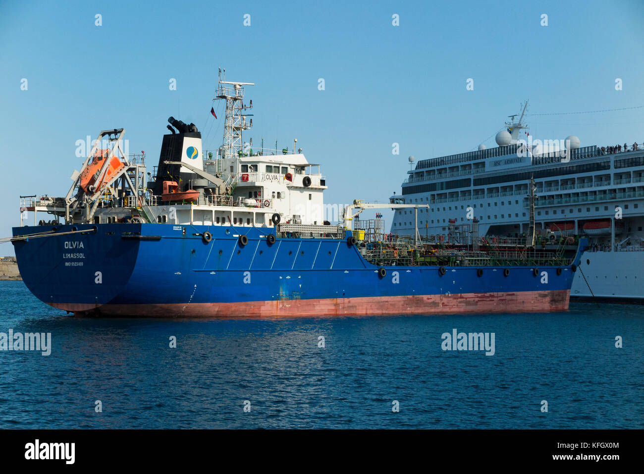 The Olvia; an Oil / Chemical Tanker ship registered in Limassol, Cyprus ...