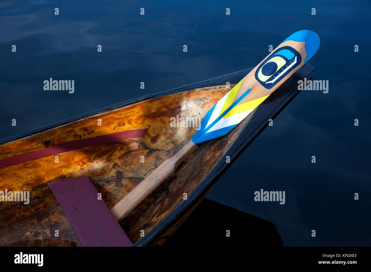 WA14072-00...WASHINGTON - Paddle and dugout canoe at the Center For ...