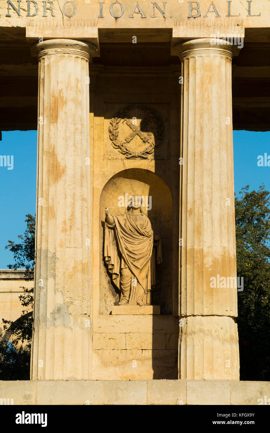 Monument to Sir Alexander Ball in the Lower Barrakka Gardens in ...