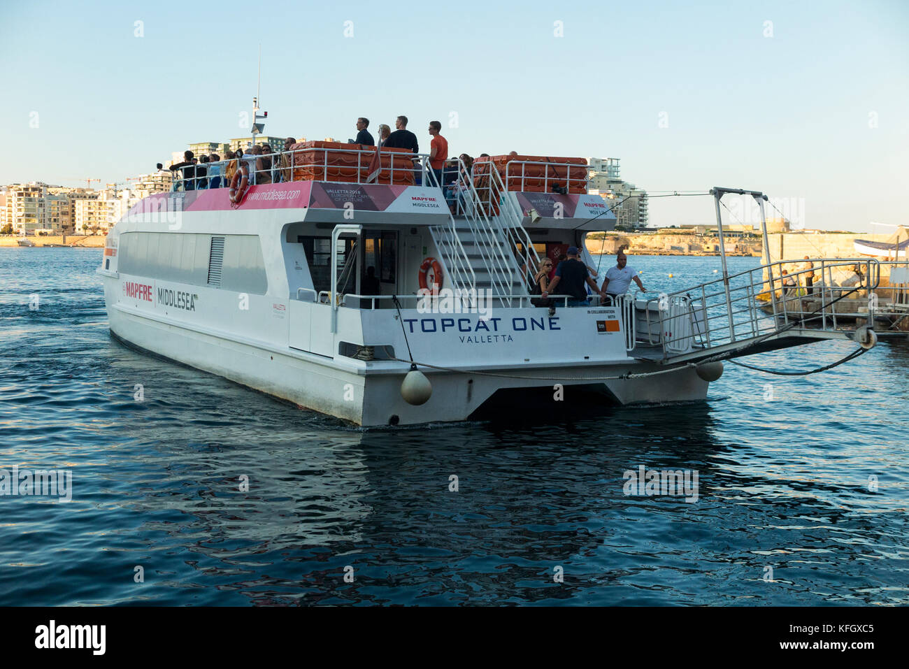 The Valletta / Sliema passenger Ferry ' Top Cat One ' with the Sliema ...