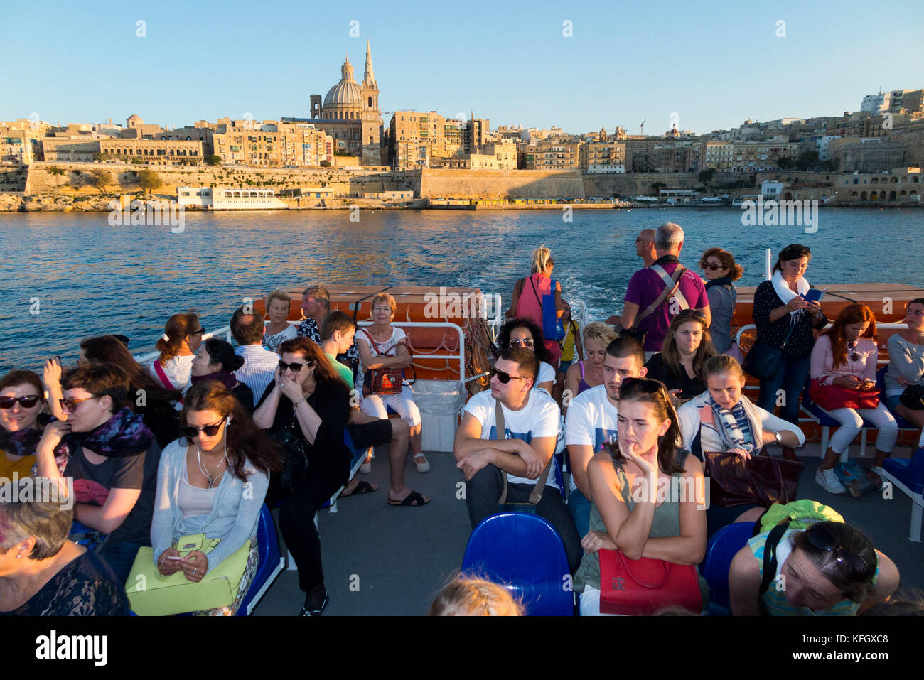 The Valletta / Sliema passenger Ferry ' Top Cat One ' with the Valletta ...