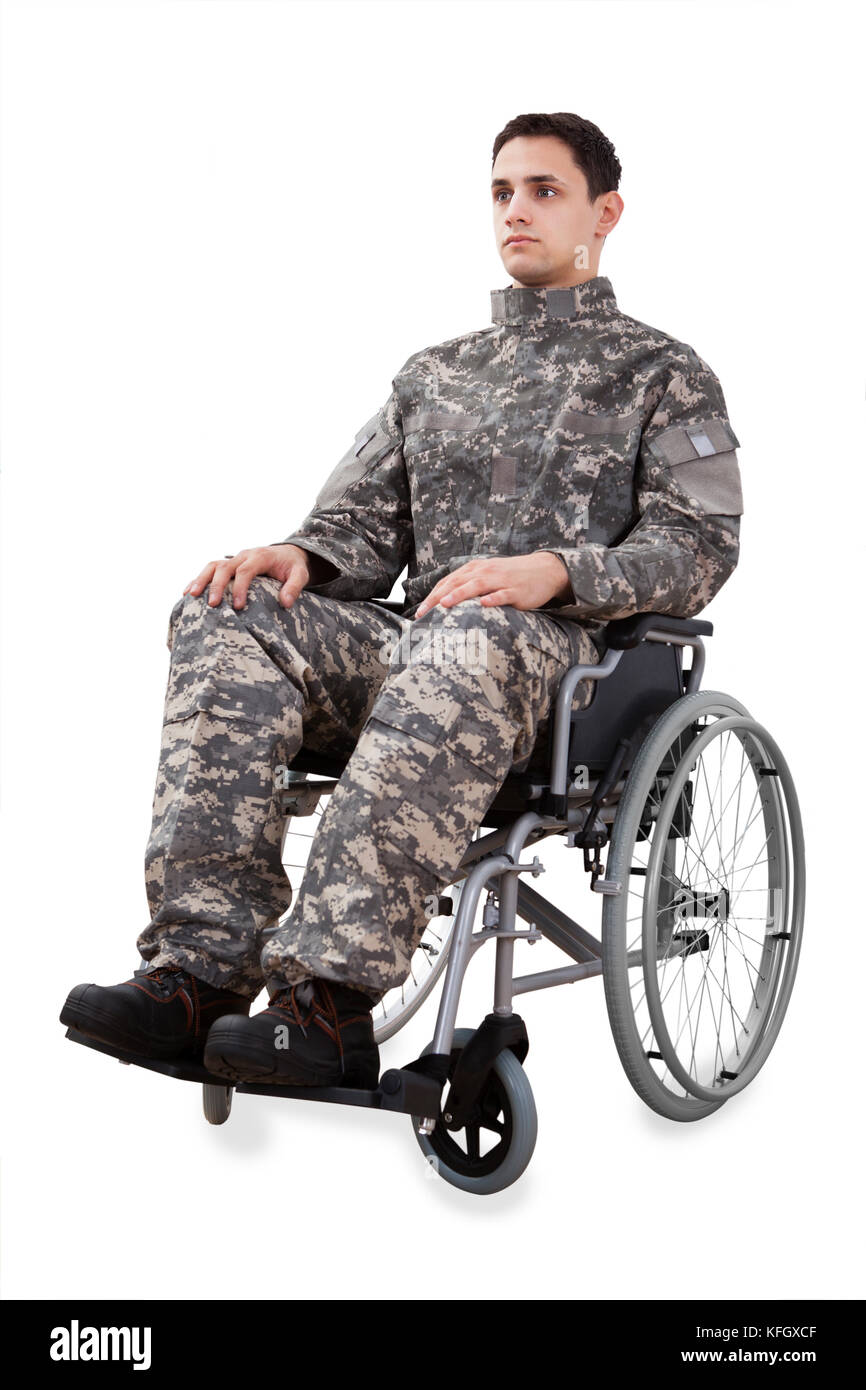 Male soldier sitting in chair hi-res stock photography and images - Alamy