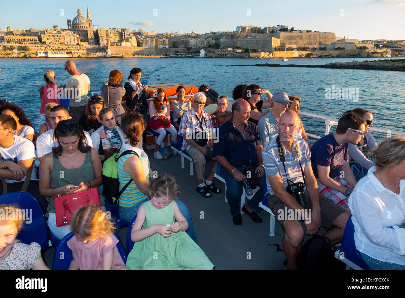 The Valletta / Sliema passenger Ferry ' Top Cat One ' with the Valletta ...
