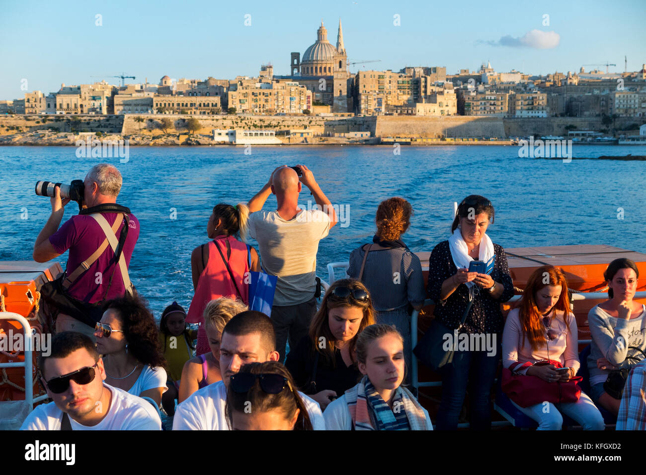 The Valletta / Sliema passenger Ferry ' Top Cat One ' with the Valletta ...