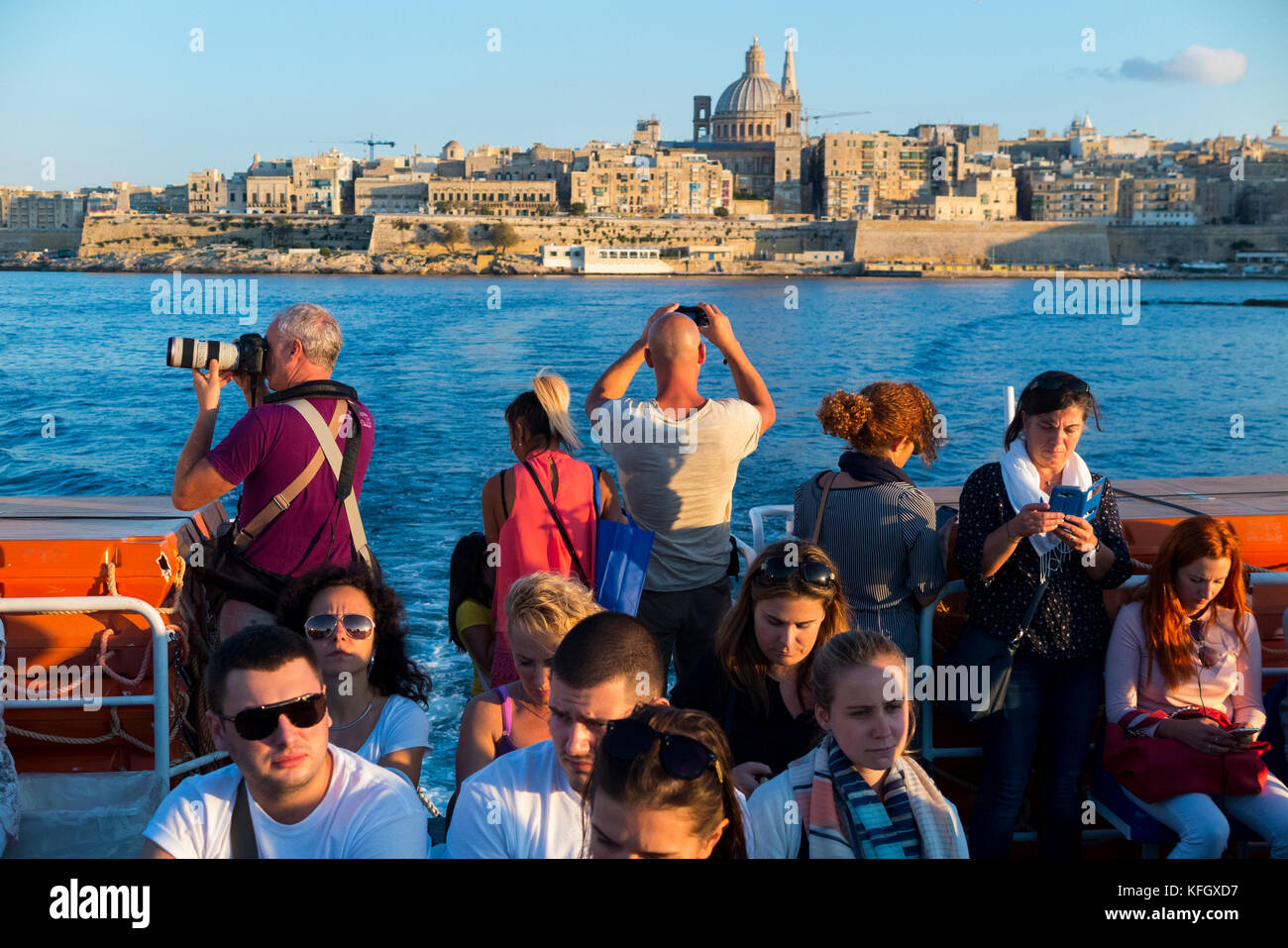 The Valletta / Sliema passenger Ferry ' Top Cat One ' with the Valletta ...
