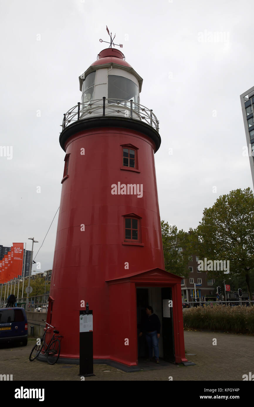 Lighthouse on display at the Maritime Museum in Rotterdam, Holland ...