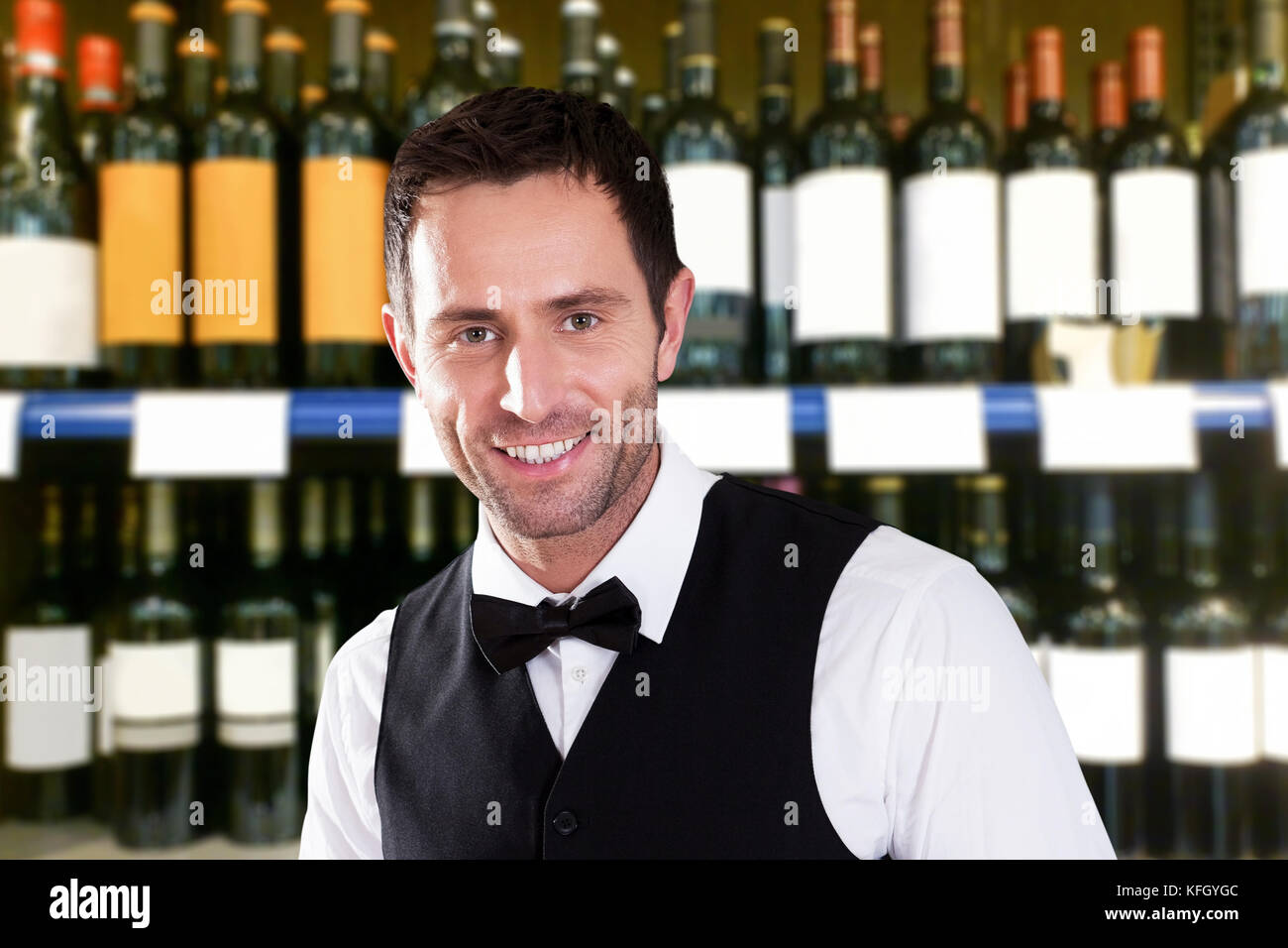 Portrait smiling barkeeper working hi-res stock photography and images ...