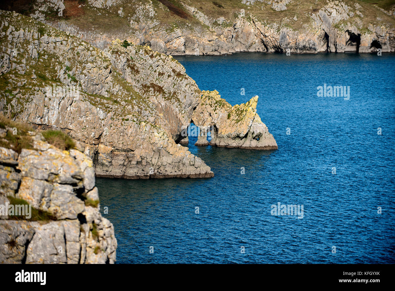 Stackpole Head headland and cliffs Pembrokeshire West Wales UK Stock ...