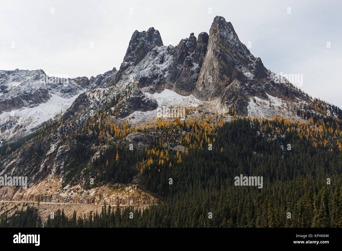 View of Liberty Bell Mountain from Washington Pass Overlook during the ...