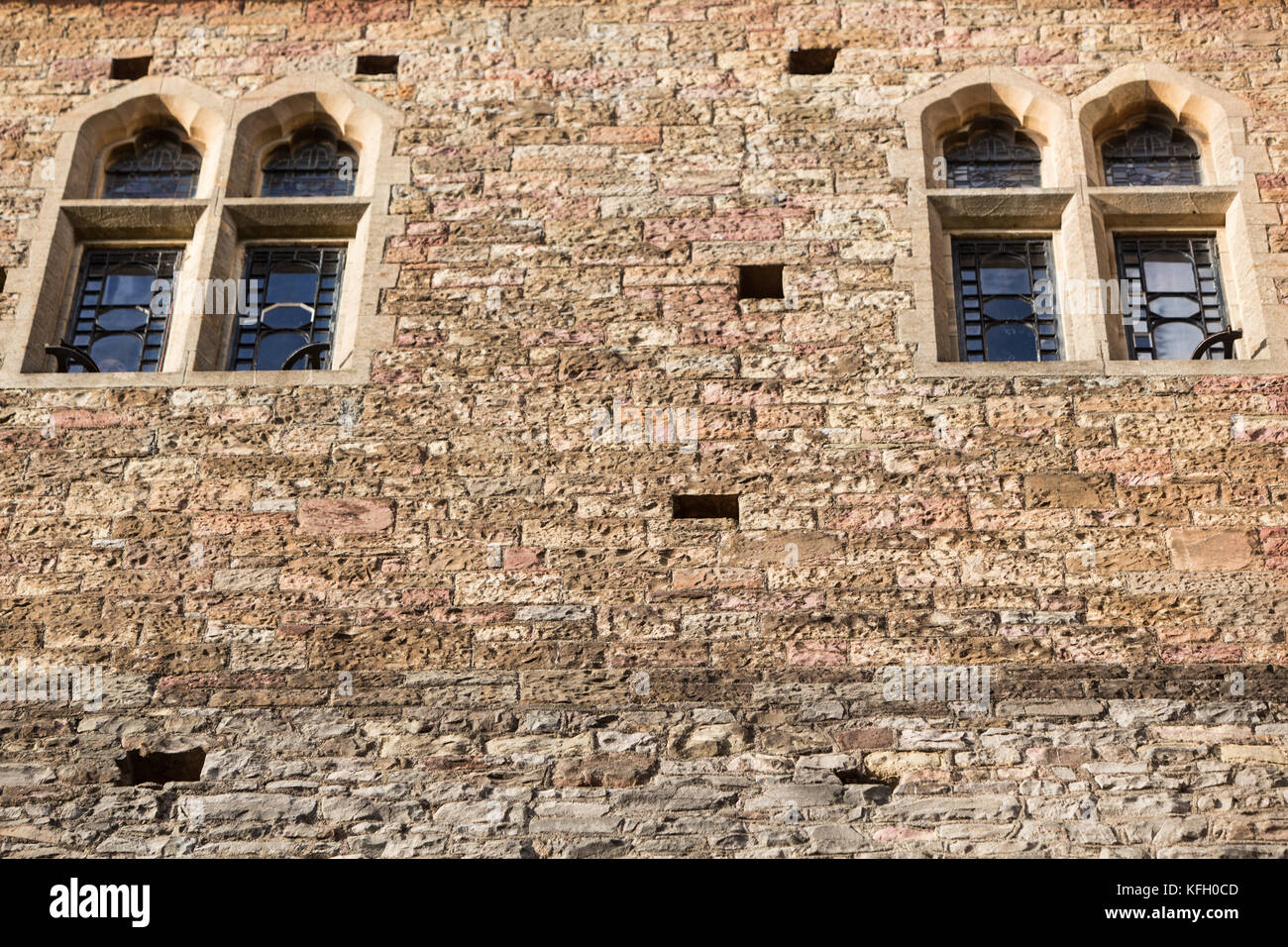 Windows in the wall of Castell Coch Stock Photo - Alamy