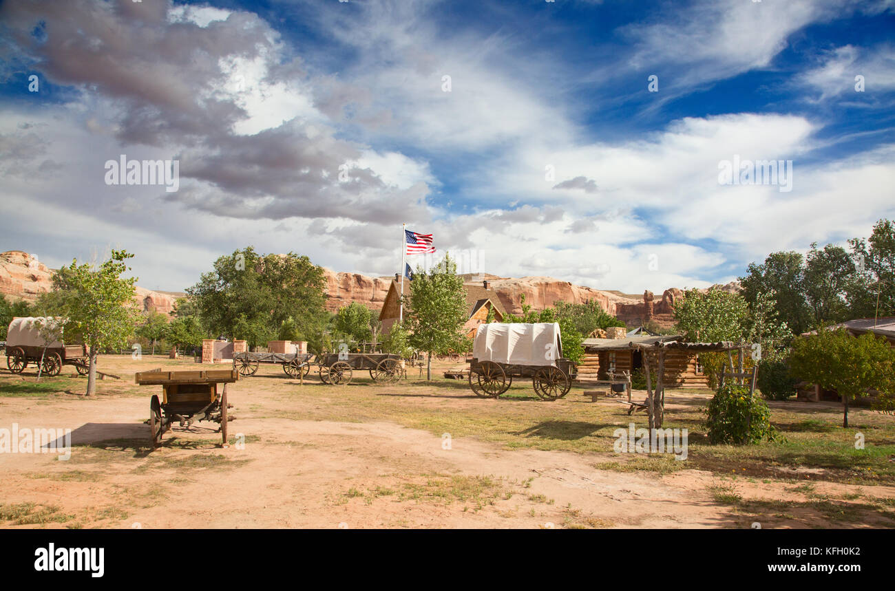 Historial outpost of the Wild West Pioneers on the border between ...