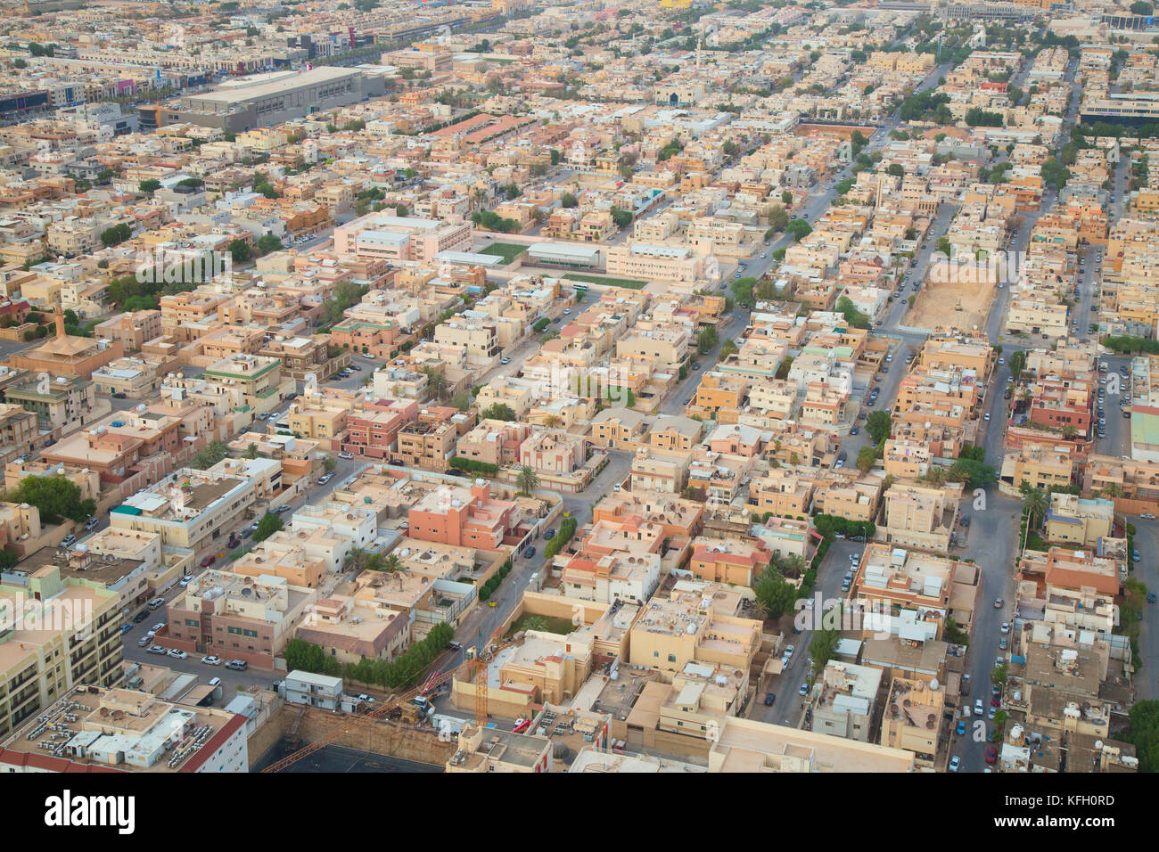RIYADH - AUGUST 21: Aerial view of Riyadh downtown on August 21, 2016 ...