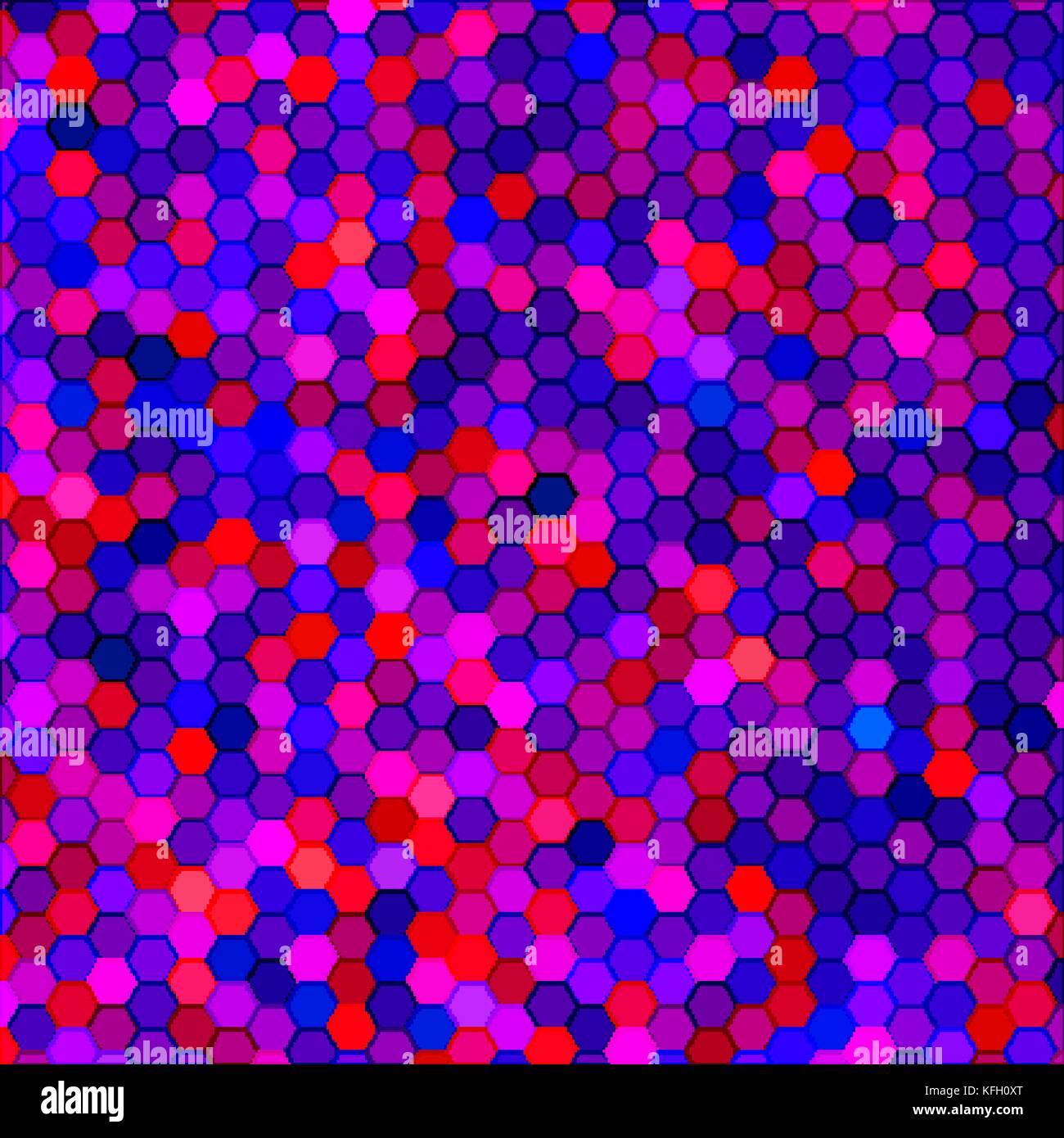 abstract vector geometric hexagon background - red and blue Stock ...
