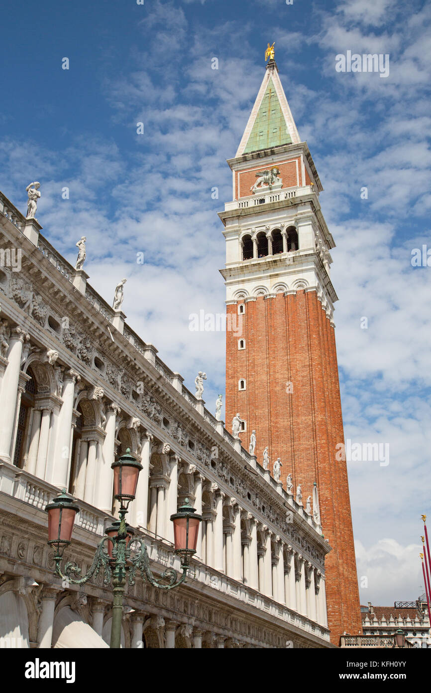 Bell tower in the Venice city, Italy Stock Photo - Alamy