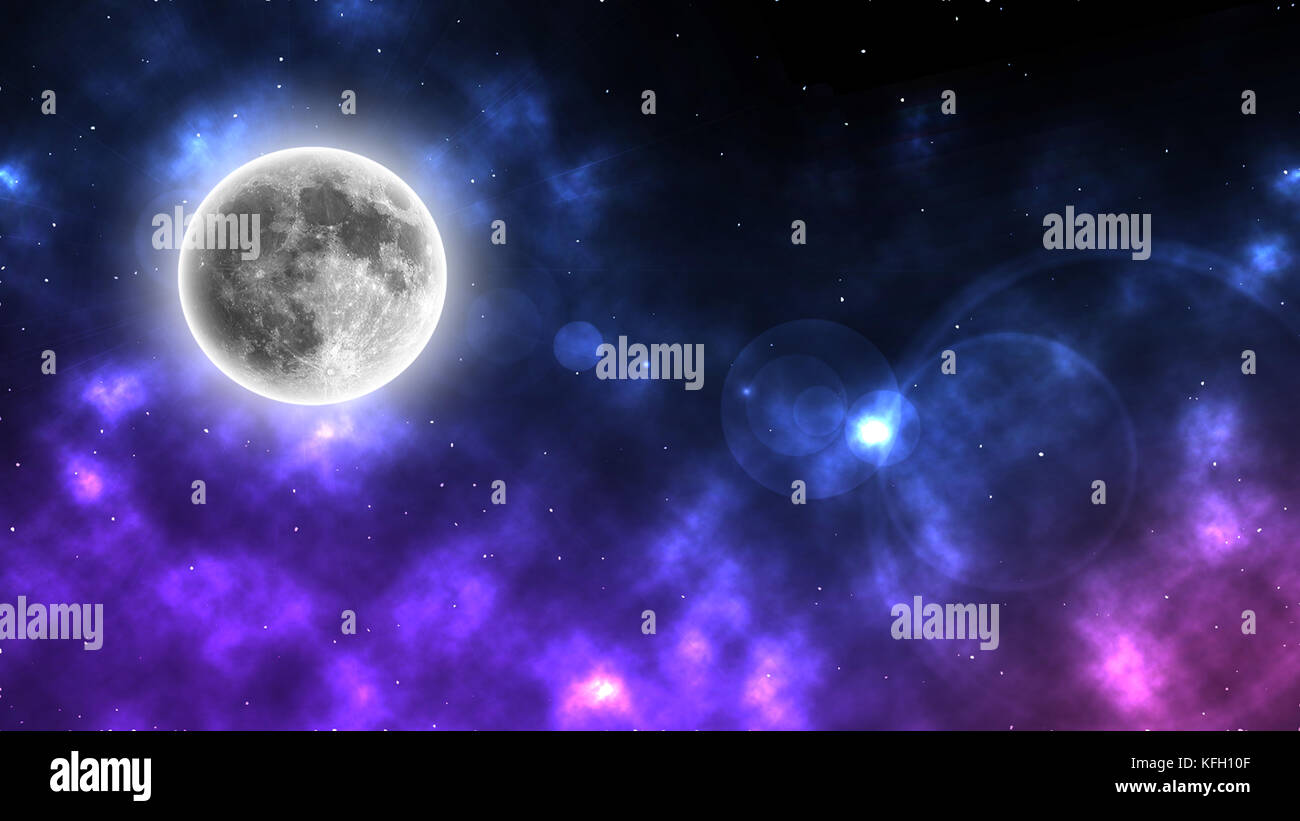 Glowing moon in space Stock Photo - Alamy