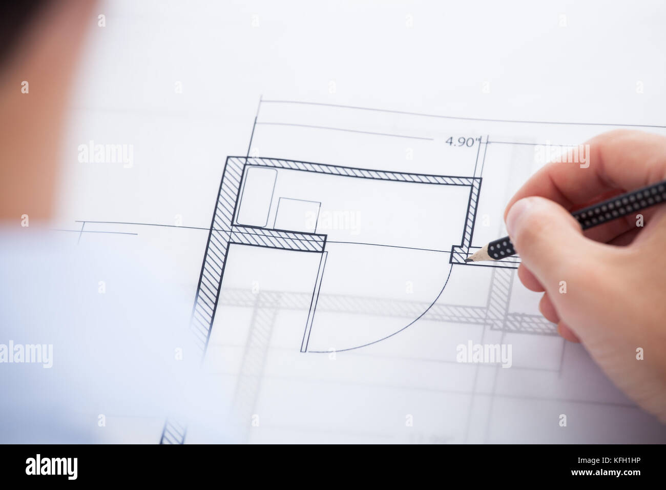 Business people working on blueprints hi-res stock photography and ...