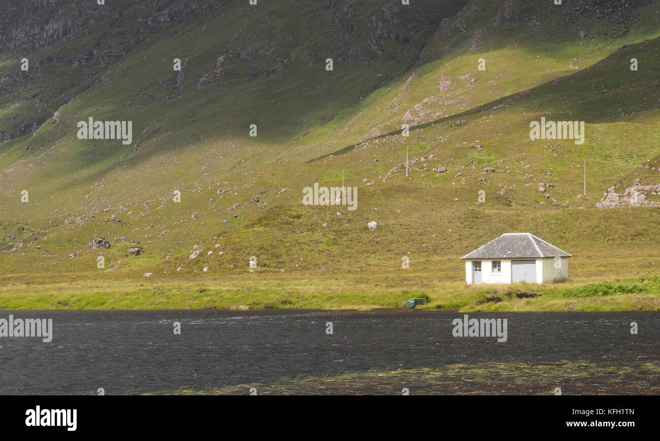 Loch side building in Glen Torridon Stock Photo - Alamy
