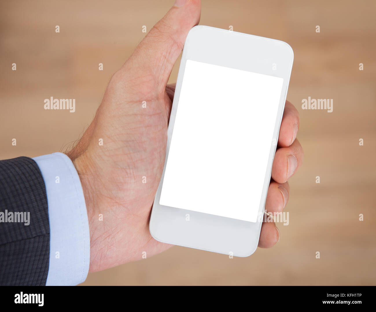 Closeup of hand holding smartphone with blank screen Stock Photo - Alamy