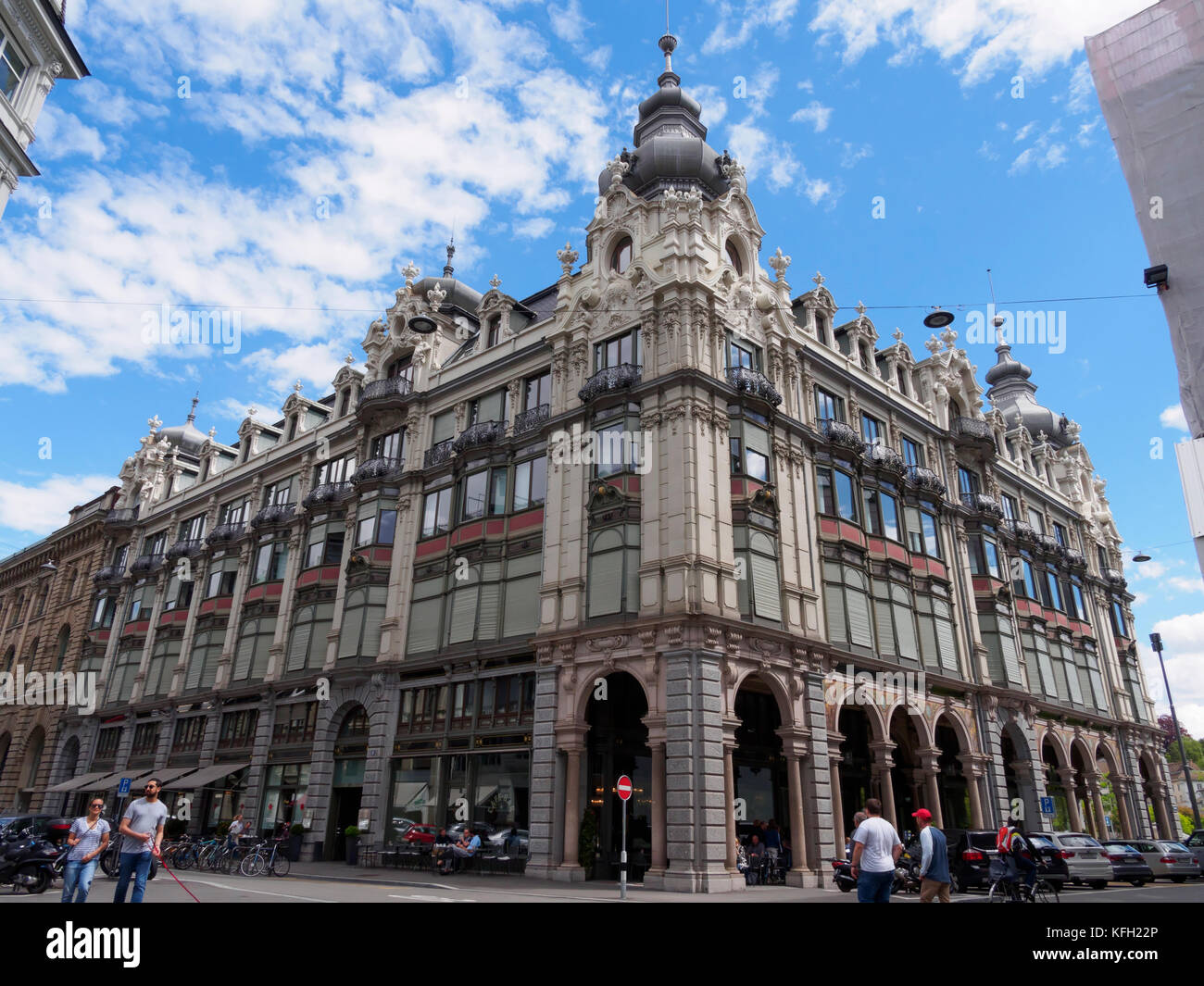 Neo-Baroque building on Fraumunsterstrasse, Zurich, Switzerland Stock ...