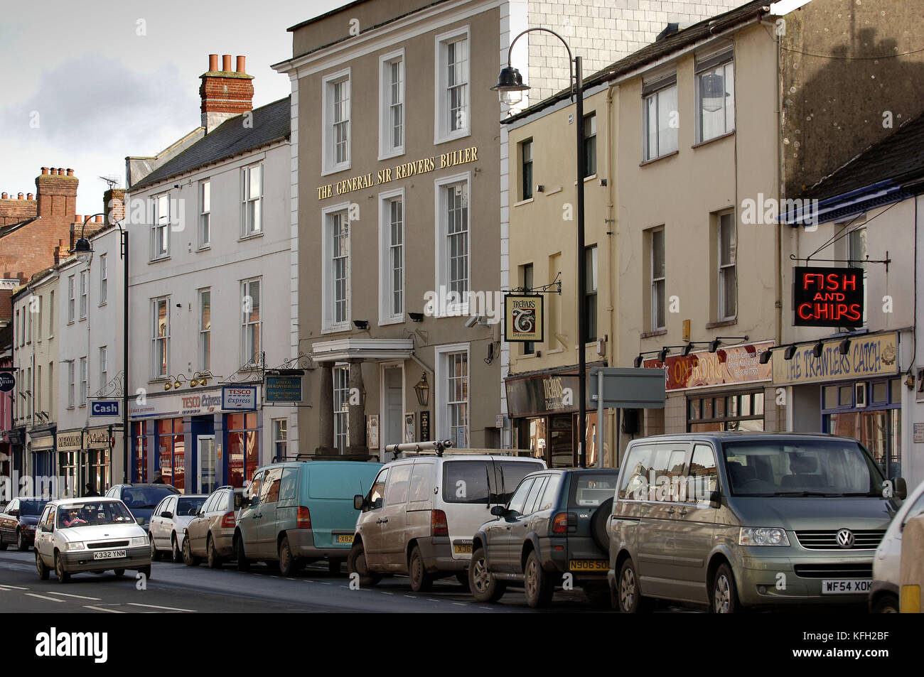 Crediton, Devon inc,Tesco Express Stock Photo - Alamy