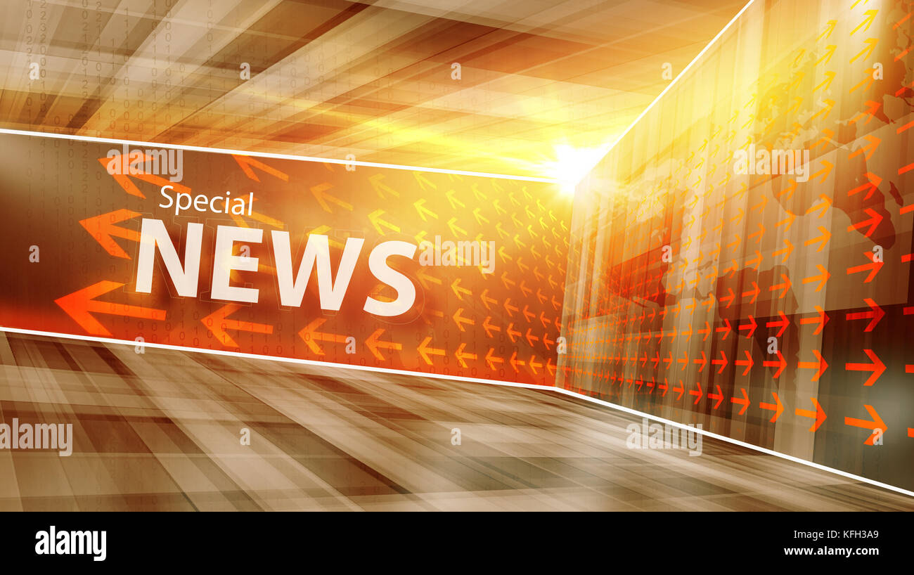 Special Breaking News Studio Background with Arrows and News text Stock ...