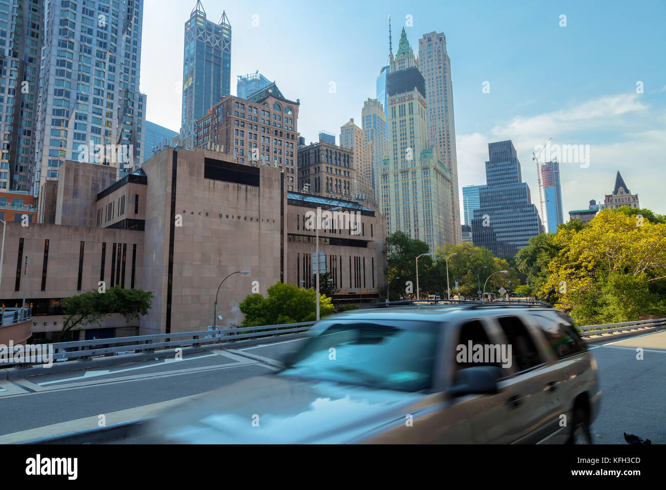 Pace University and the Lower Manhattan high rises, New York City, New ...