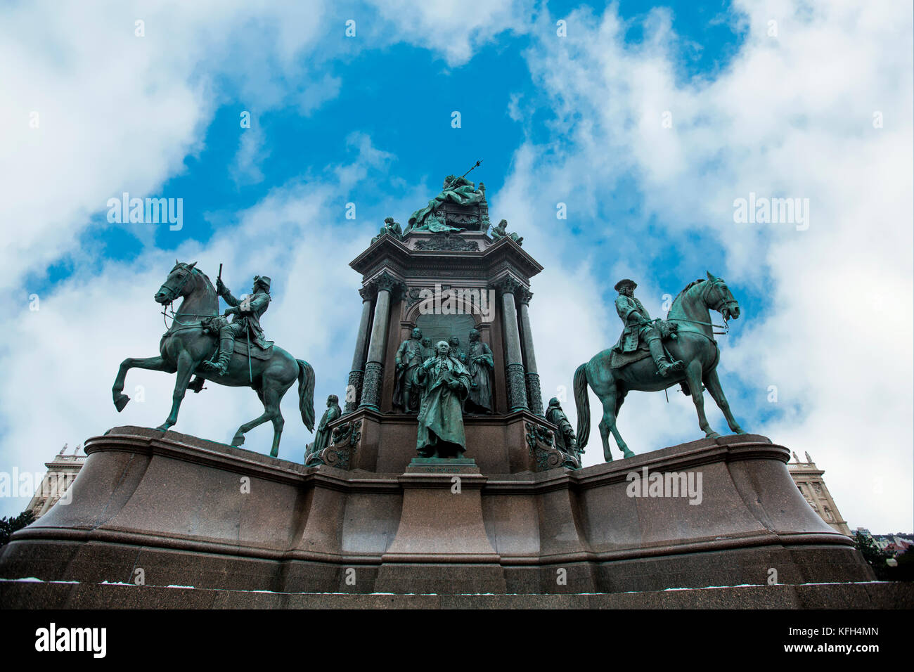 View at Statue of Empress Maria Theresia at Maria Theresien Platz in ...