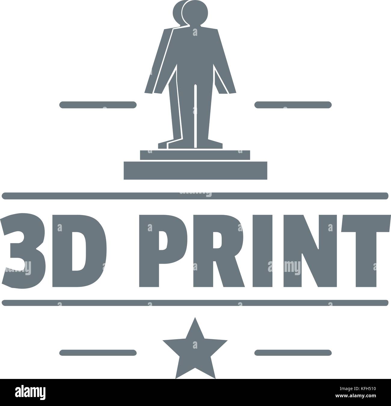 Process 3d printing logo, simple gray style Stock Vector Image & Art ...